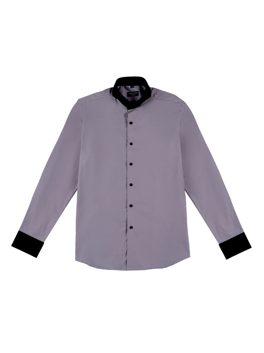 Limited Edition Extreme Cutaway Grey With Black Contrast Shirt - DANDY ...