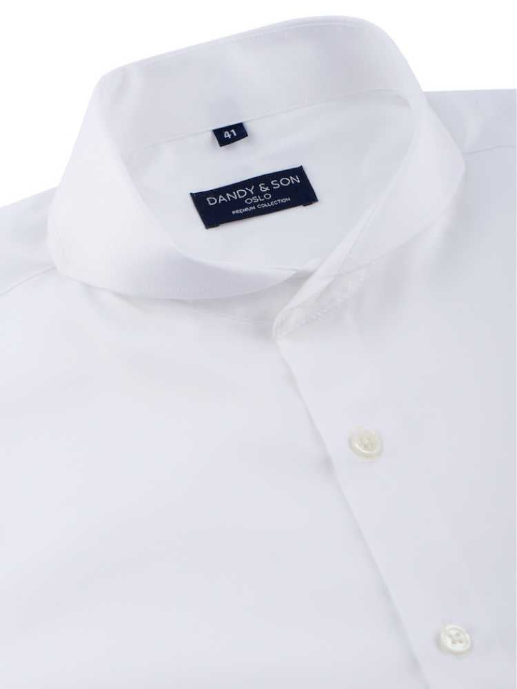 Extreme Cutaway White Premium Weave Shirt French Cuff - DANDY & SON